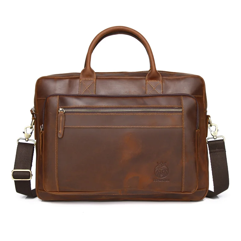 Genuine leather men's briefcase business official bag laptop bag - ETOON