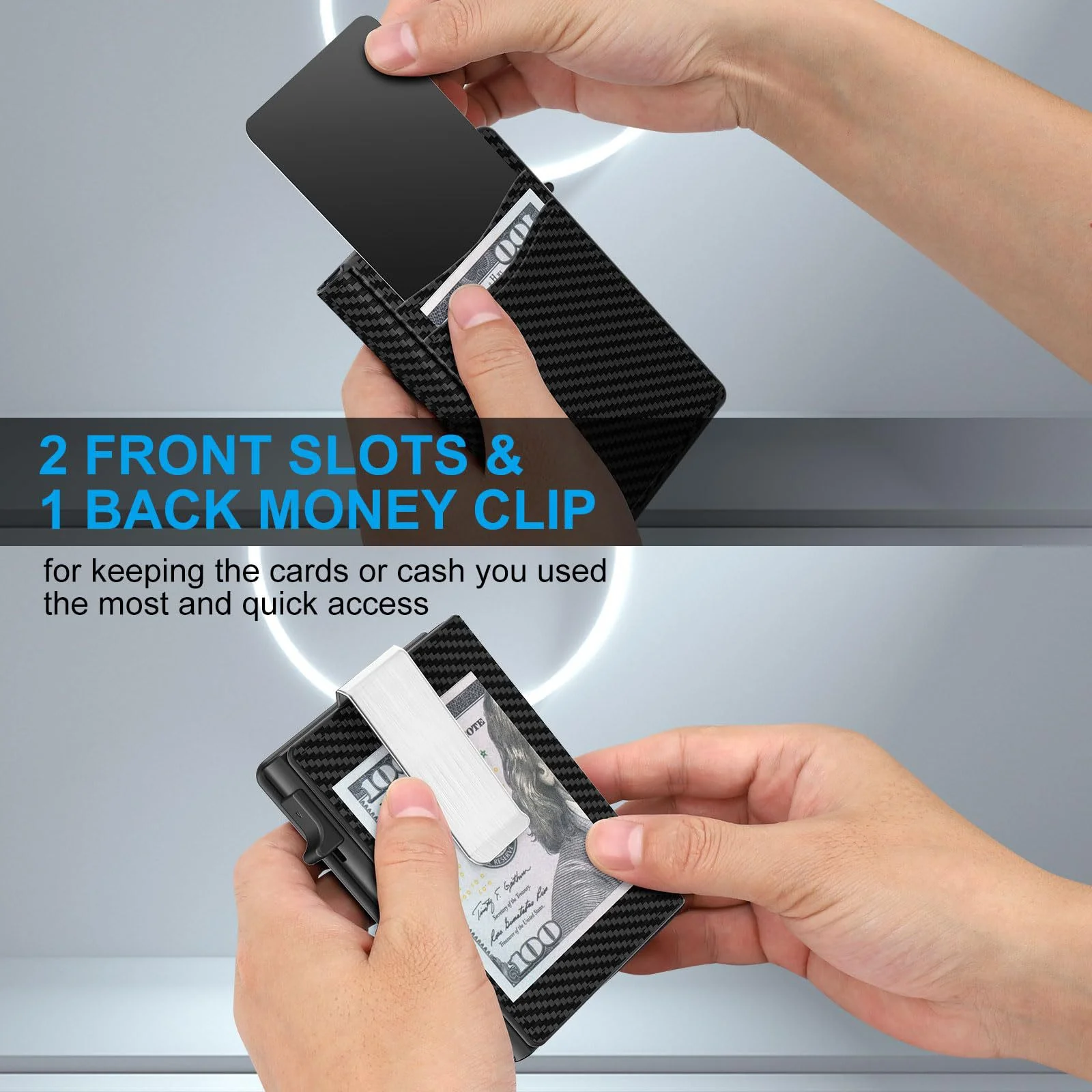 Carbon Fibre Foldable Wallet Coin Purse Custom Company Gift - ETOON