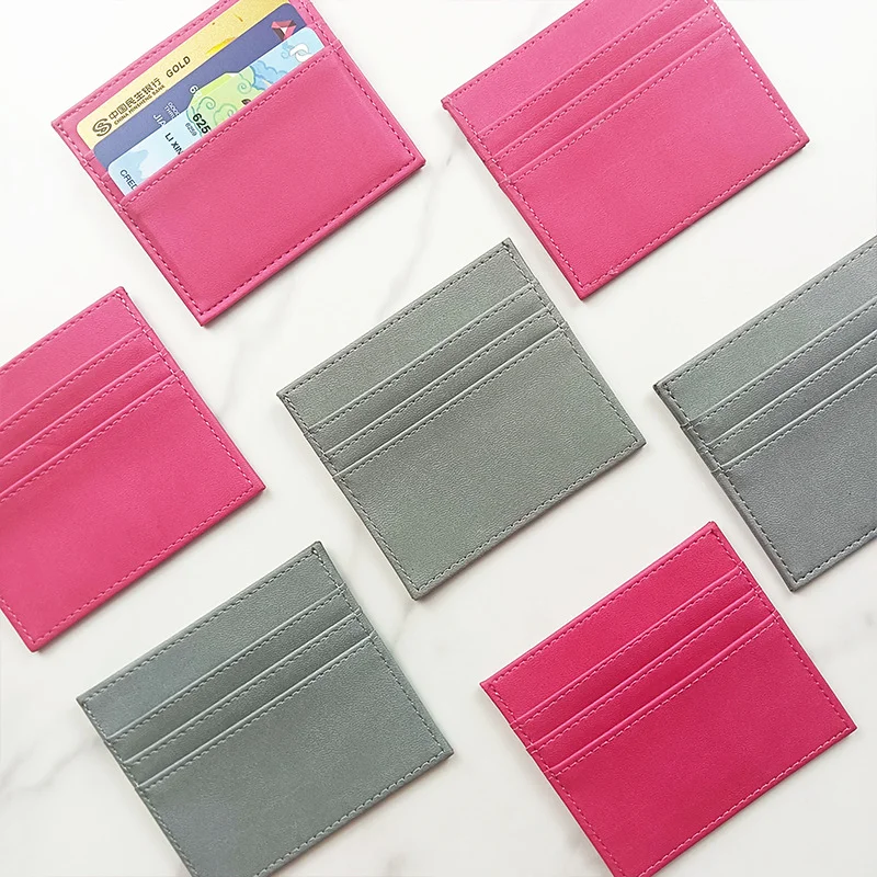 Multi Card Purse ID Card Pouch Custom LOGO PU Leather Holder - ETOON