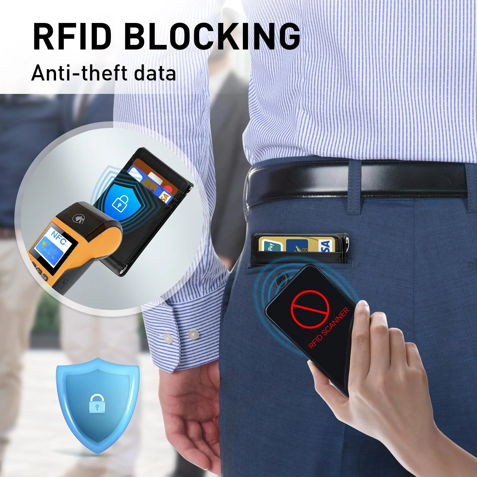 Portable Coin Purse in Hard Carbon Fibre Anti-theft swipe Custom - ETOON