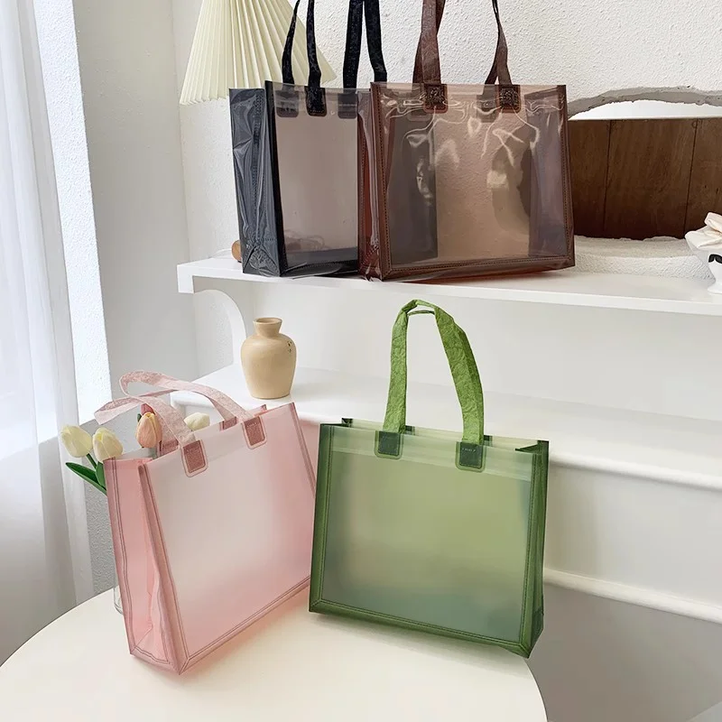 Colorful PVC Tote Bag with Transparent Design for Gift Wrapping - ETOON